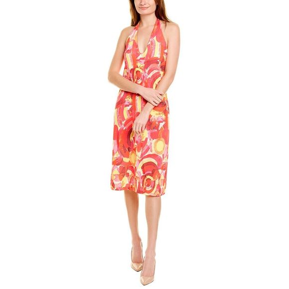 Animapop | Dresses | Animapop Womens Halter Midi Dress Orange | Poshmark